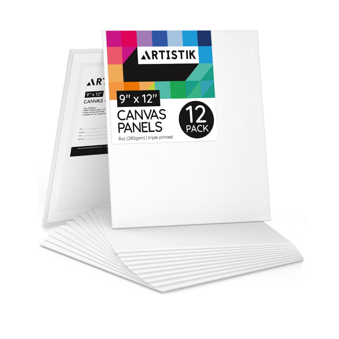 9" x 12" Canvas Panels - 12 Pack – Artistik Art Materials