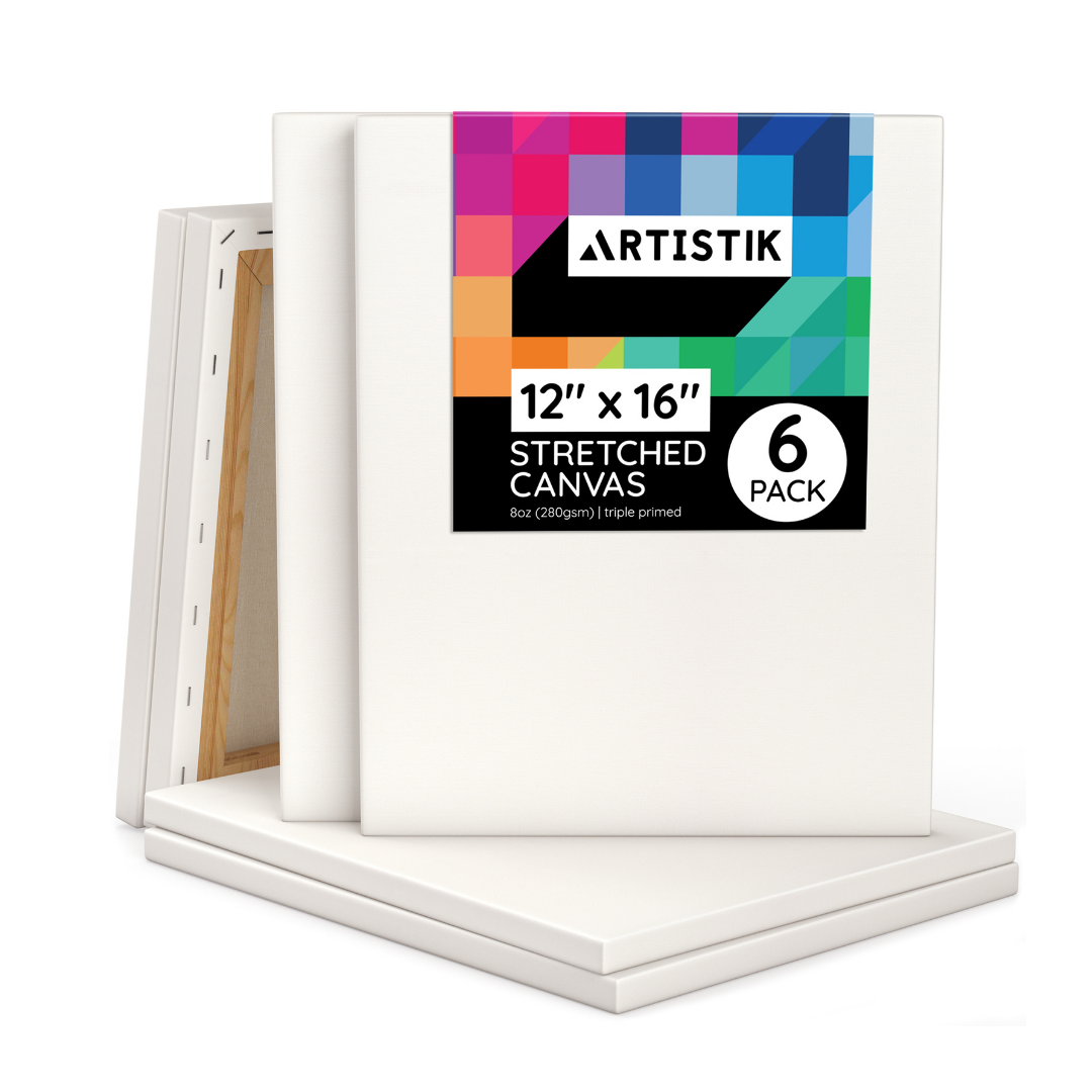 12" x 16" Stretched Canvas - 6 Pack – Artistik Art Materials