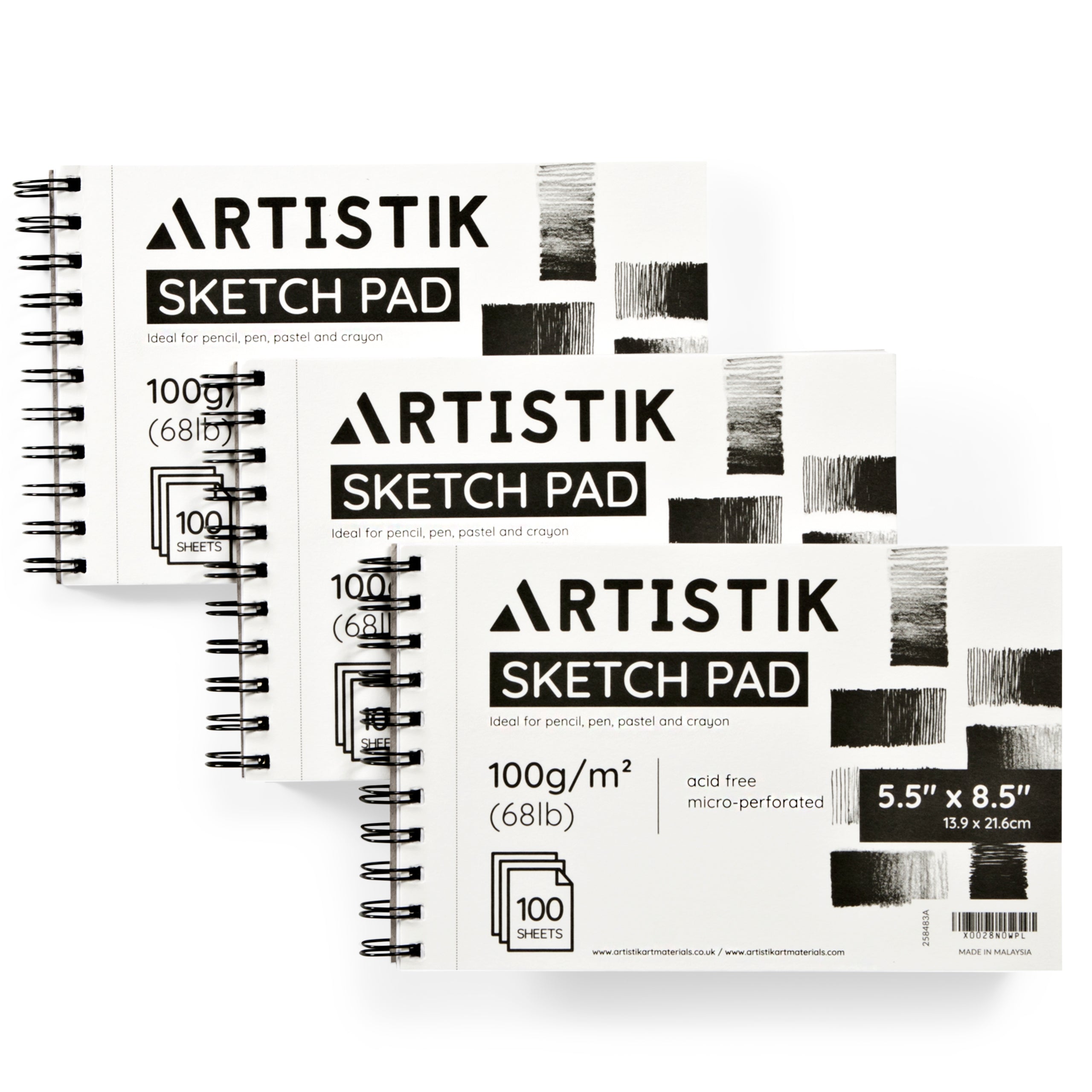Sketch Pad 5.5" x 8" - 3 Pack – Artistik Art Materials