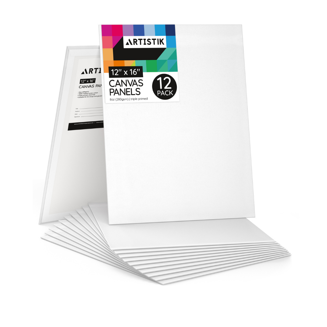 12" x 16" Canvas Panel - 12 pack – Artistik Art Materials